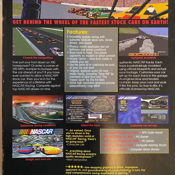 Nascar | Toys | Nascar Racing Sierra Papyrus 996 Pc Cd Game | Poshmark